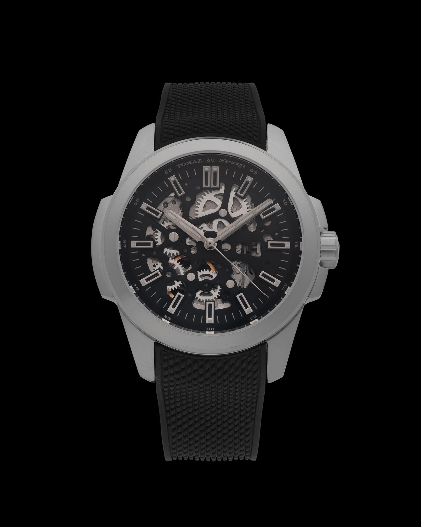 Tomaz TW068-AD Open-Gear Skeleton Watch with Comfortable Strap