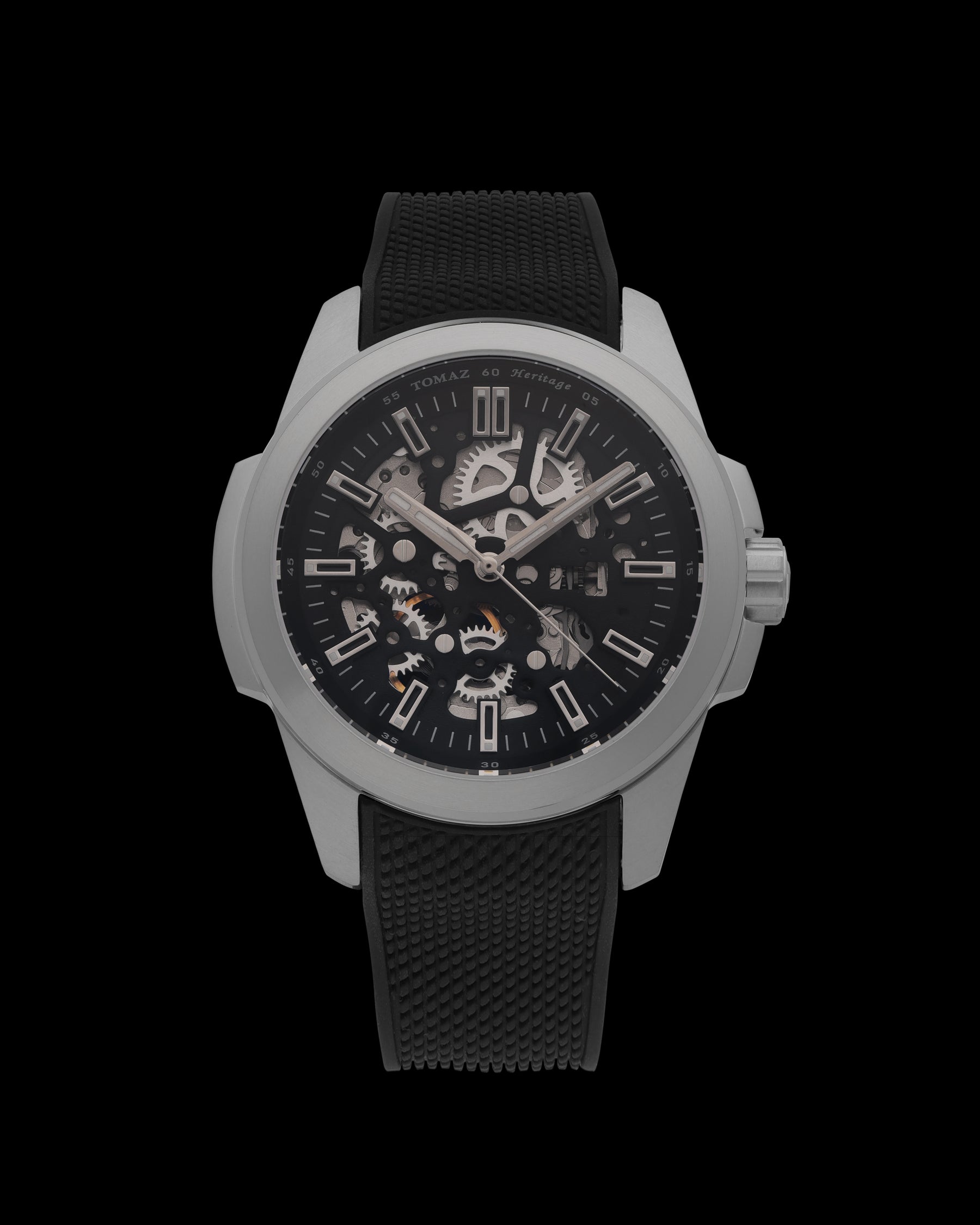 Tomaz TW068-AD Open-Gear Skeleton Watch with Comfortable Strap