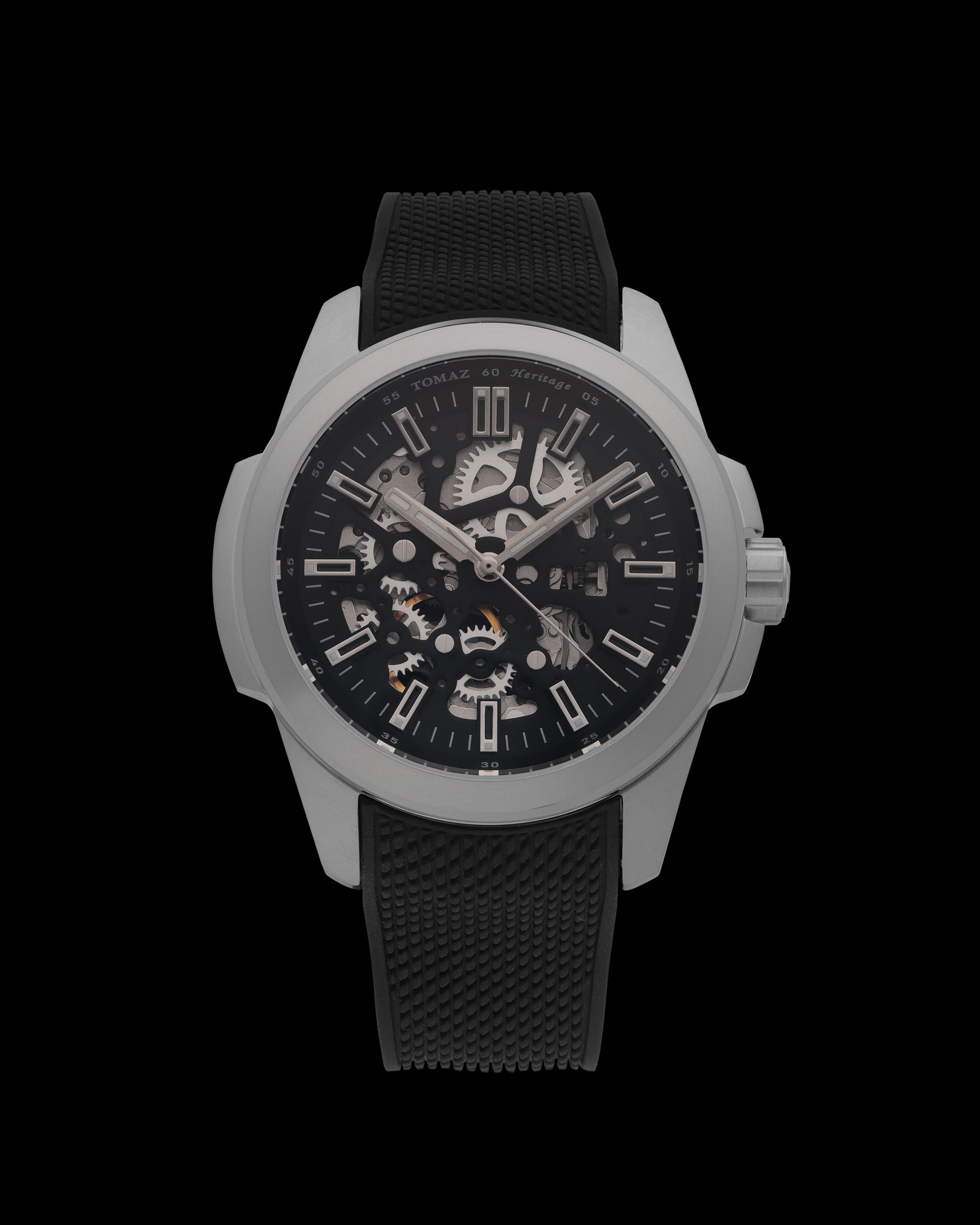 Tomaz TW068-AD Open-Gear Skeleton Watch with Comfortable Strap